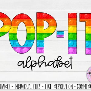 Pop-it Fidget Toy Doodle Letters Alphabet PNG, Sublimation Letters, A-Z ...