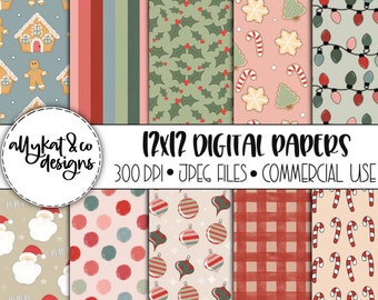 Santa Digital Paper | Etsy