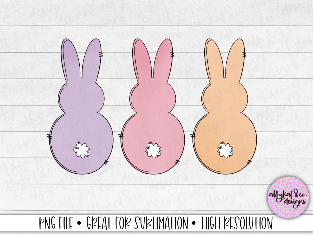 Doodle Easter Bunny Trio PNG: Sublimation Design (digital Download) - Etsy