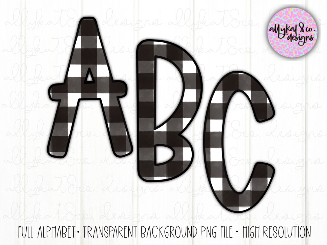Buffalo Plaid Alphabet: Sublimation PNG Letters (A-Z) - Etsy