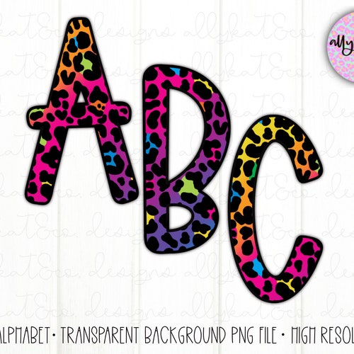 Leopard Sublimation Alphabet Sublimation Letters A-Z Upper - Etsy