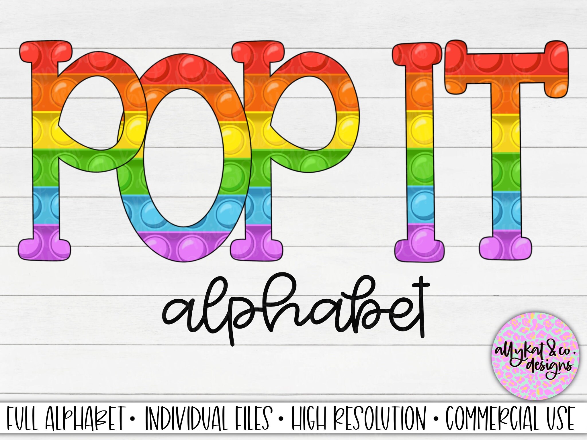 Pop It Fidget Toy Sublimation Alphabet Sublimation Letters - Etsy