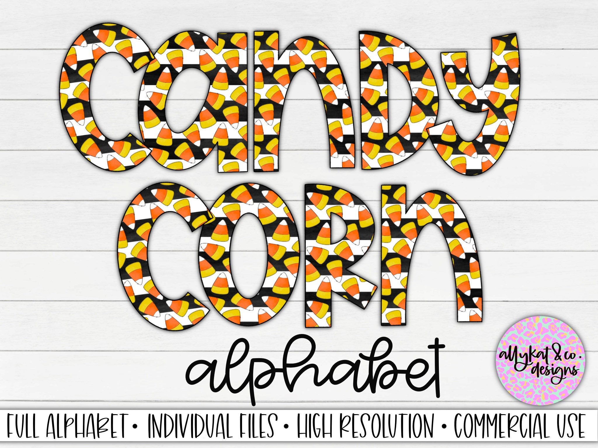 Candy Corn Doodle Letters Alphabet PNG Sublimation Letters - Etsy