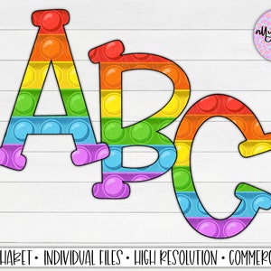 Pop It Fidget Toy Sublimation Alphabet, Sublimation Letters, A-Z Upper ...