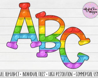 Pop It Fidget Toy Sublimation Alphabet Sublimation Letters - Etsy