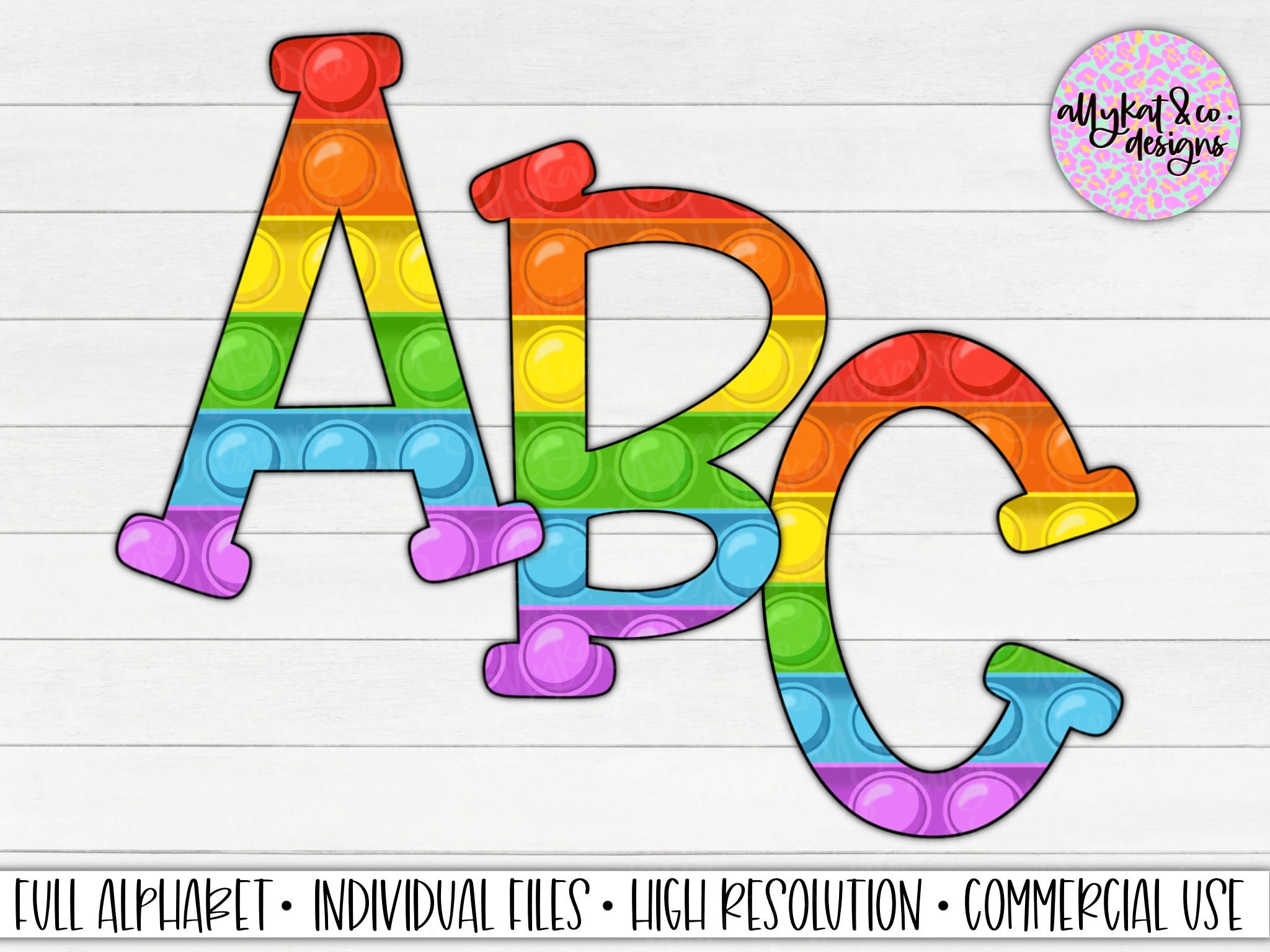 Pop It Fidget Toy Sublimation Alphabet Sublimation Letters - Etsy