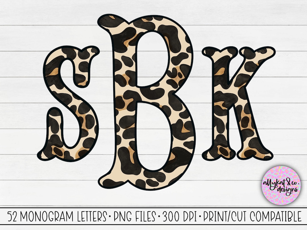 Leopard Fishtail Sublimation Monogram, Leopard Monogram PNG, Fishtail ...