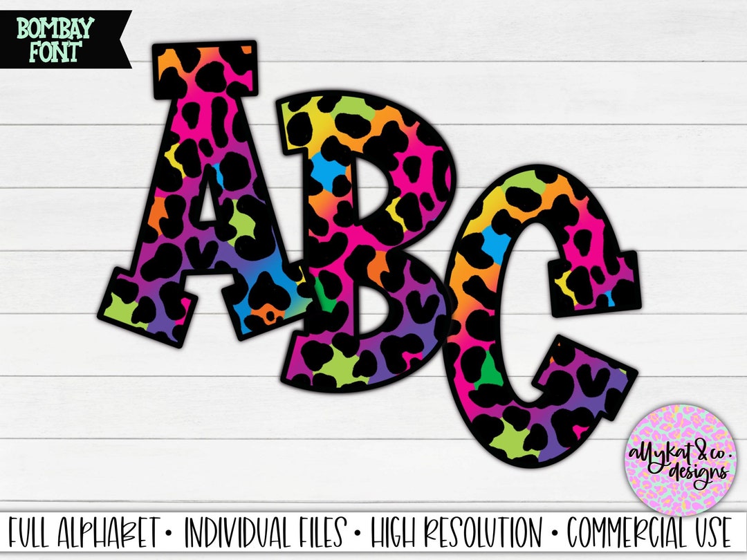 Rainbow Leopard Sublimation Alphabet, Sublimation Letters, A-Z Upper ...