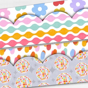 Retro Groovy Printable Bulletin Board Borders | Printable Classroom ...