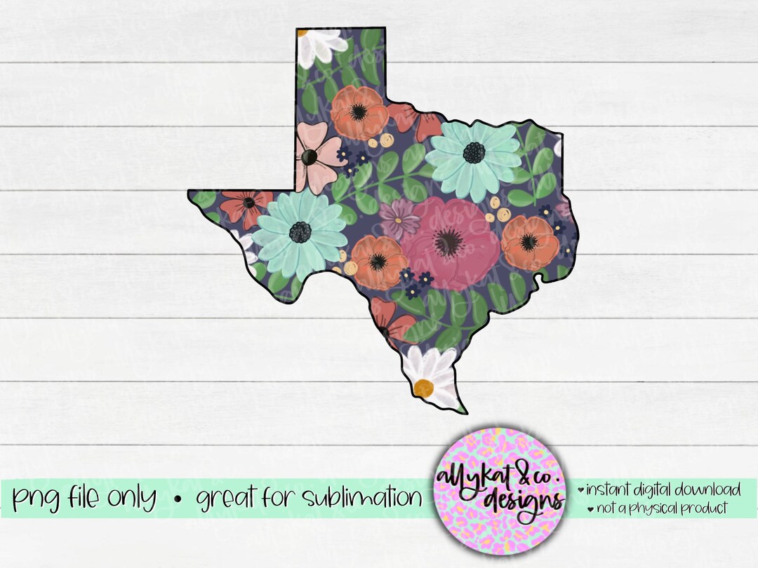 Floral Texas PNG: Hand Drawn Sublimation Design (digital Download) - Etsy