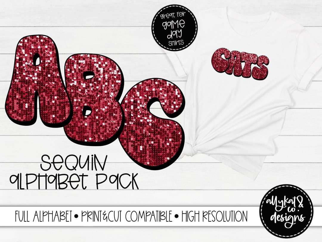 Maroon Sequin Letters Alphabet PNG, Sublimation Letters, A-Z Upper Case ...
