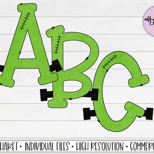 Frankenstein Sublimation Alphabet, Sublimation Letters, A-Z Upper Case ...