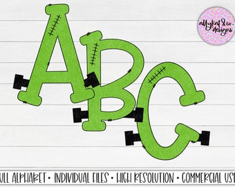 Monster Alphabet Cute Monster Doodle Letters Birthday - Etsy
