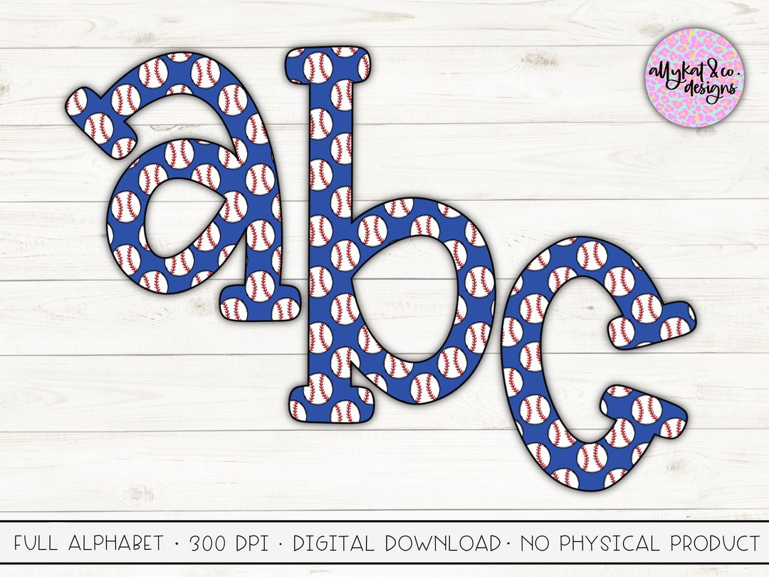 Baseball Sublimation Alphabet, Sublimation Letters, Lower Case Full ...