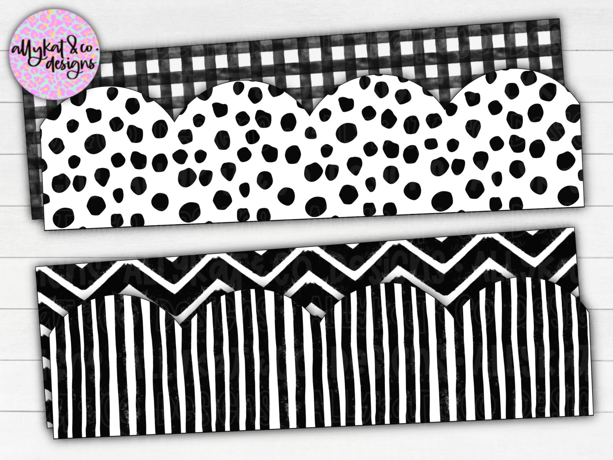 Printable Bulletin Board Borders: Black & White Classroom Decor (PDF ...