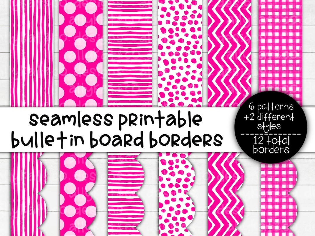 Hot Pink Printable Bulletin Board Borders | Printable Classroom Borders ...