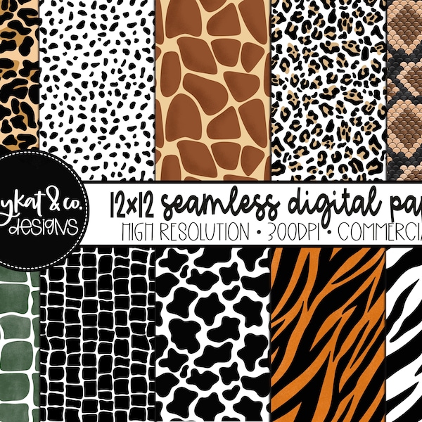 Animal Print Papers - Etsy