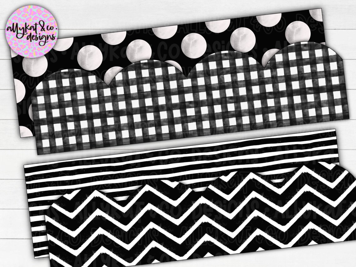 Printable Bulletin Board Borders: Black & White Classroom Decor (PDF ...