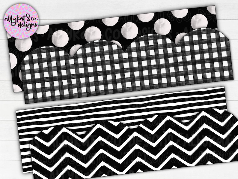 Printable Bulletin Board Borders: Black & White Classroom Decor (PDF ...
