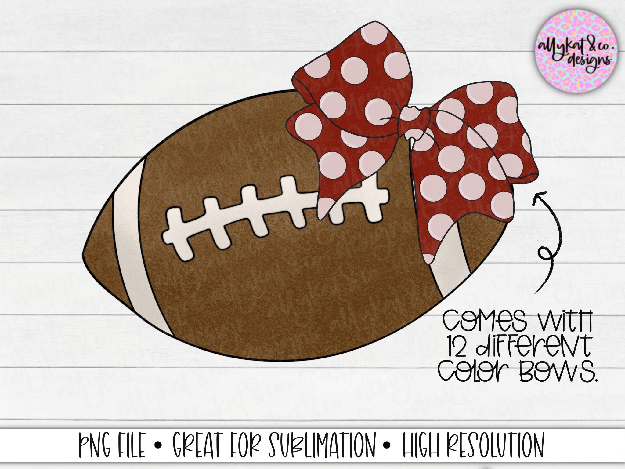 Football With School Color Bow PNG Back to School Sublimation - Etsy
