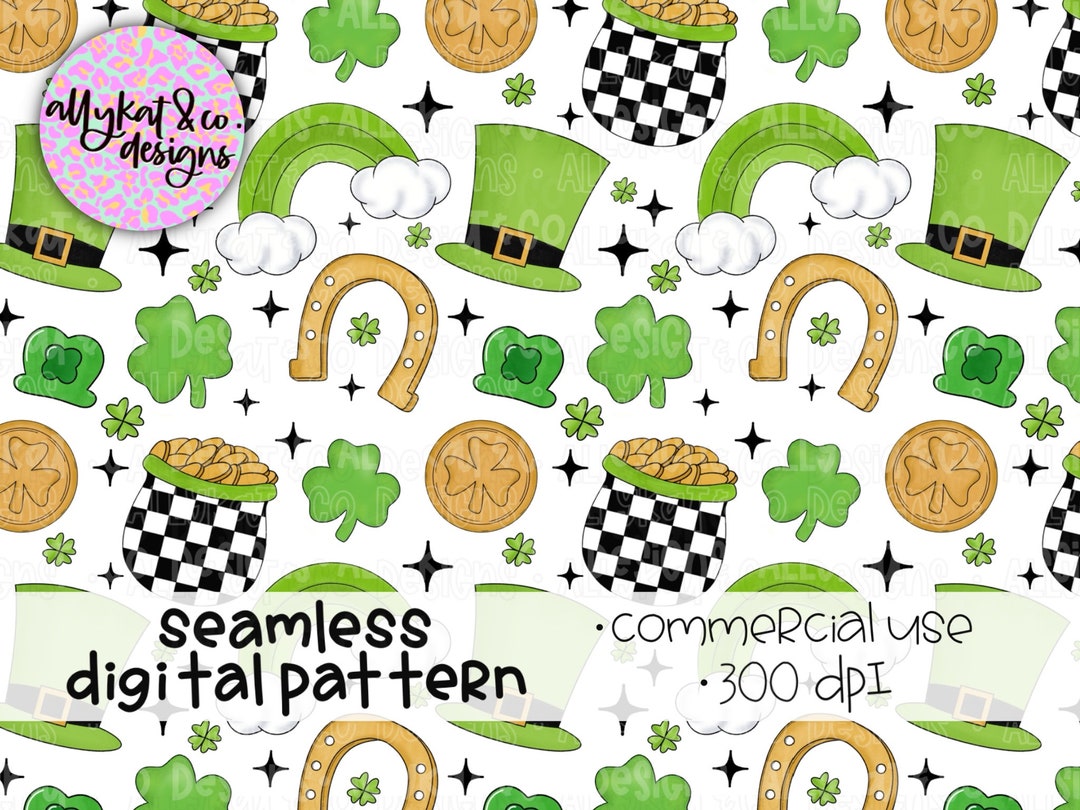 St. Patrick’s Day Seamless Pattern for Commercial Use, St. Patty’s ...