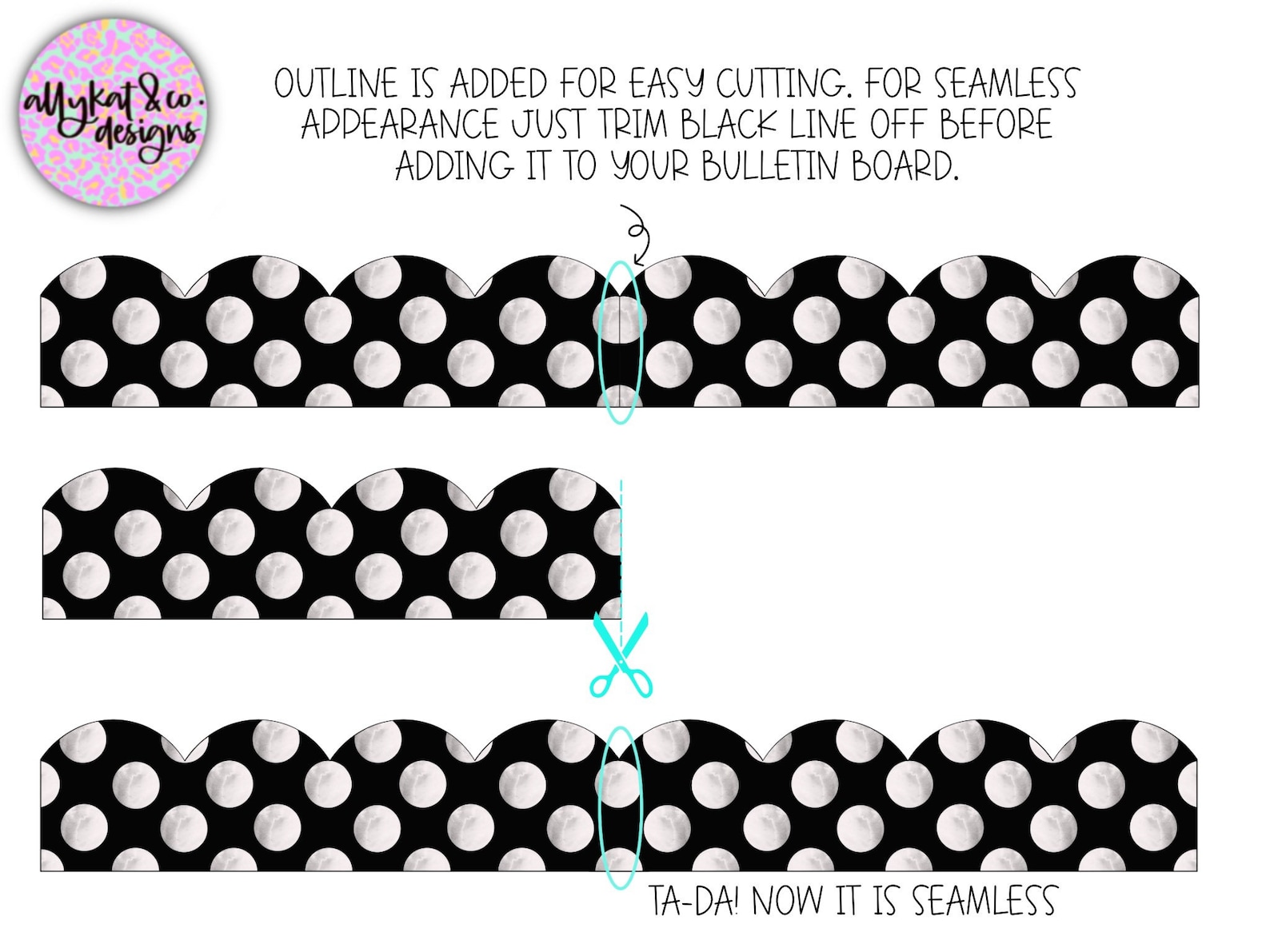 Printable Bulletin Board Borders: Black & White Classroom Decor (PDF ...