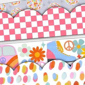 Retro Groovy Printable Bulletin Board Borders | Printable Classroom ...