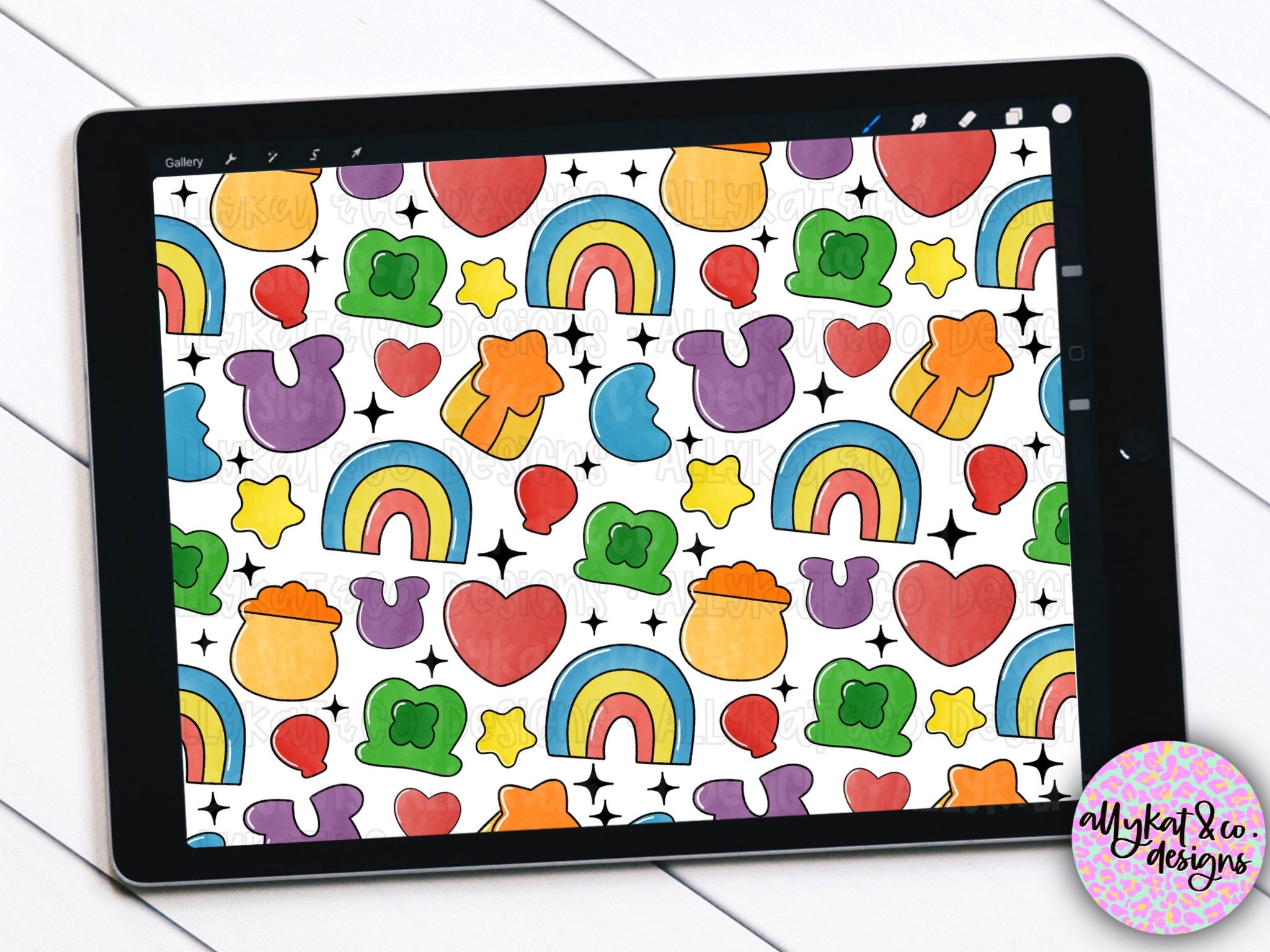 St. Patricks Lucky Charm Seamless Pattern for Commercial Use - Etsy