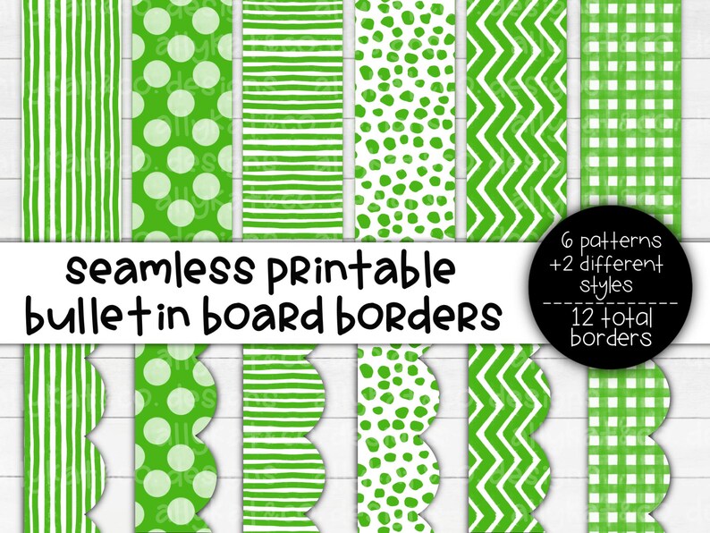Printable Green Bulletin Board Borders: Classroom Decor (PDF) - Etsy