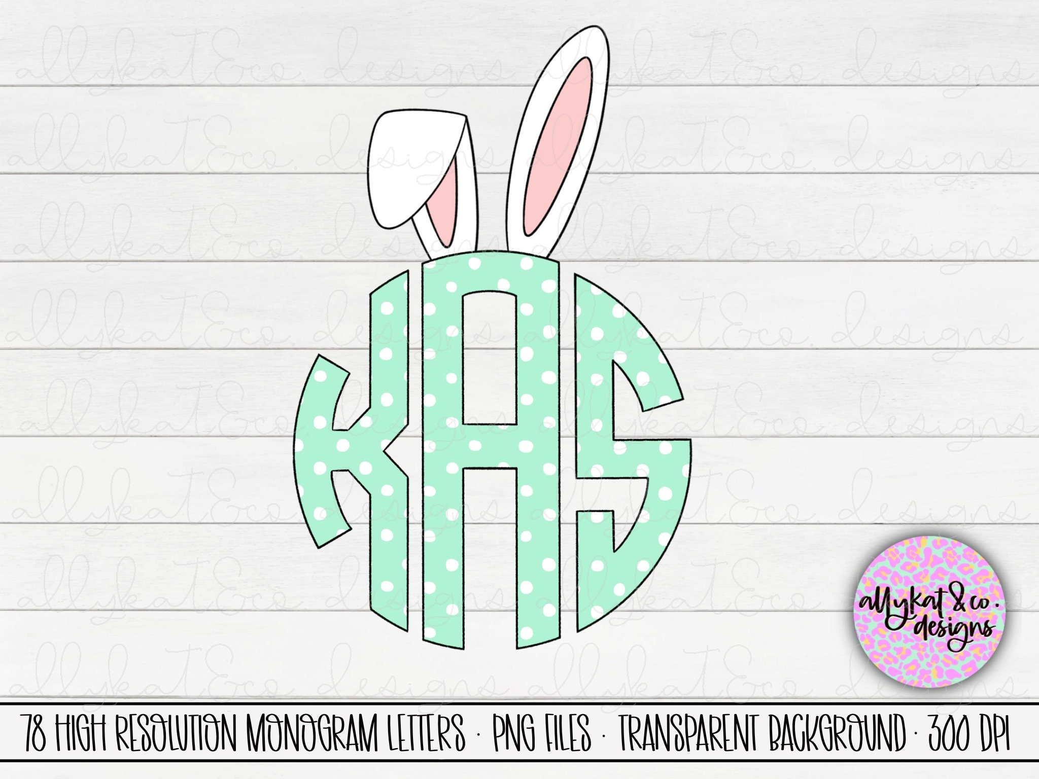 Easter Bunny Sublimation Monogram Easter Monogram Easter - Etsy