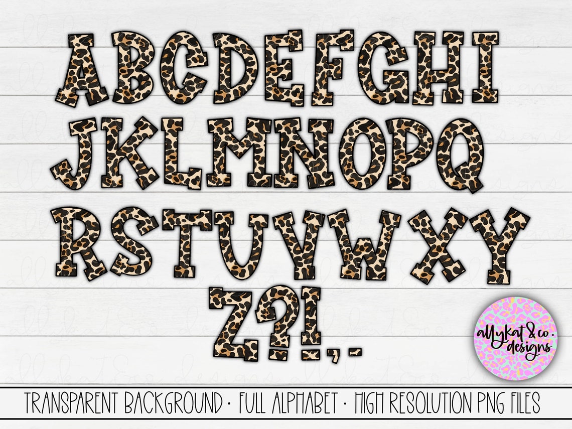 Leopard Sublimation Alphabet Sublimation Letters A-Z Upper - Etsy