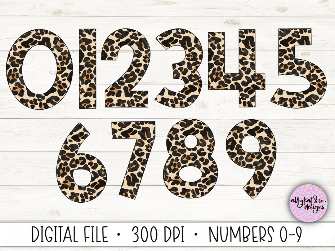 Leopard Print Numbers: Rainbow Doodle Sublimation (digital File) - Etsy