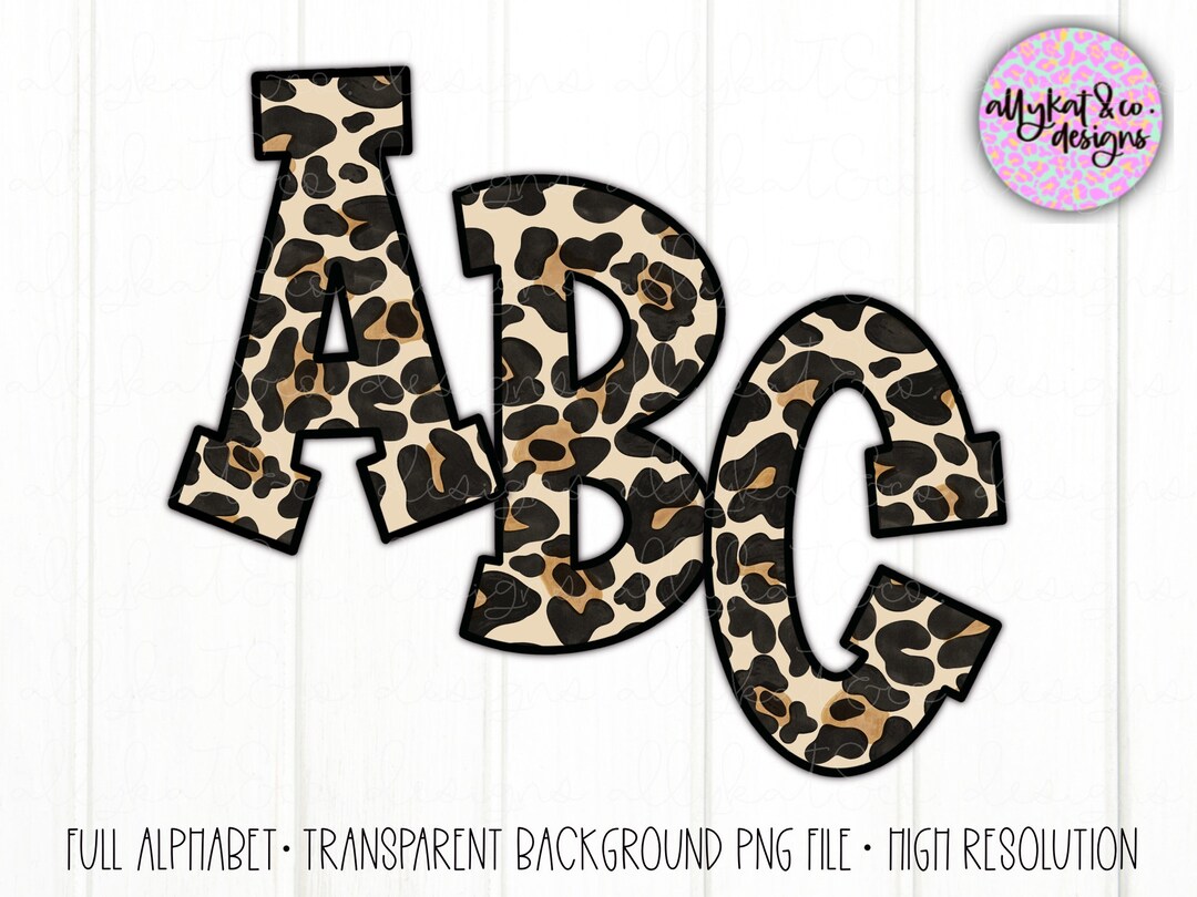 Leopard Sublimation Alphabet | Sublimation Letters | A-Z Upper Case ...