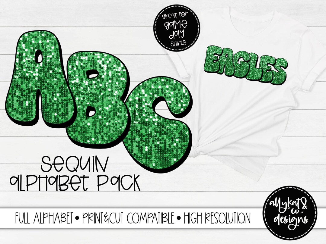 Green Sequin Alphabet PNG: Retro Glitter Letters (digital Download) - Etsy