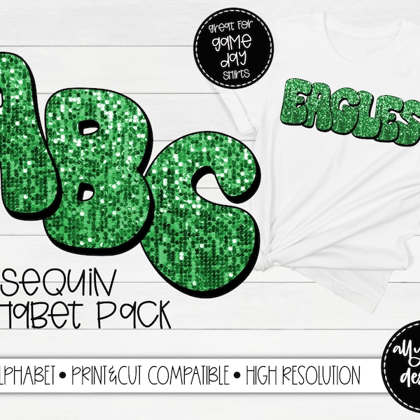 Green Glitter Font - Etsy