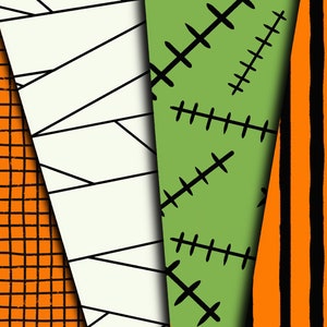 Halloween Digital Papers, Hand Drawn Pattern, Digital Scrapbooking ...