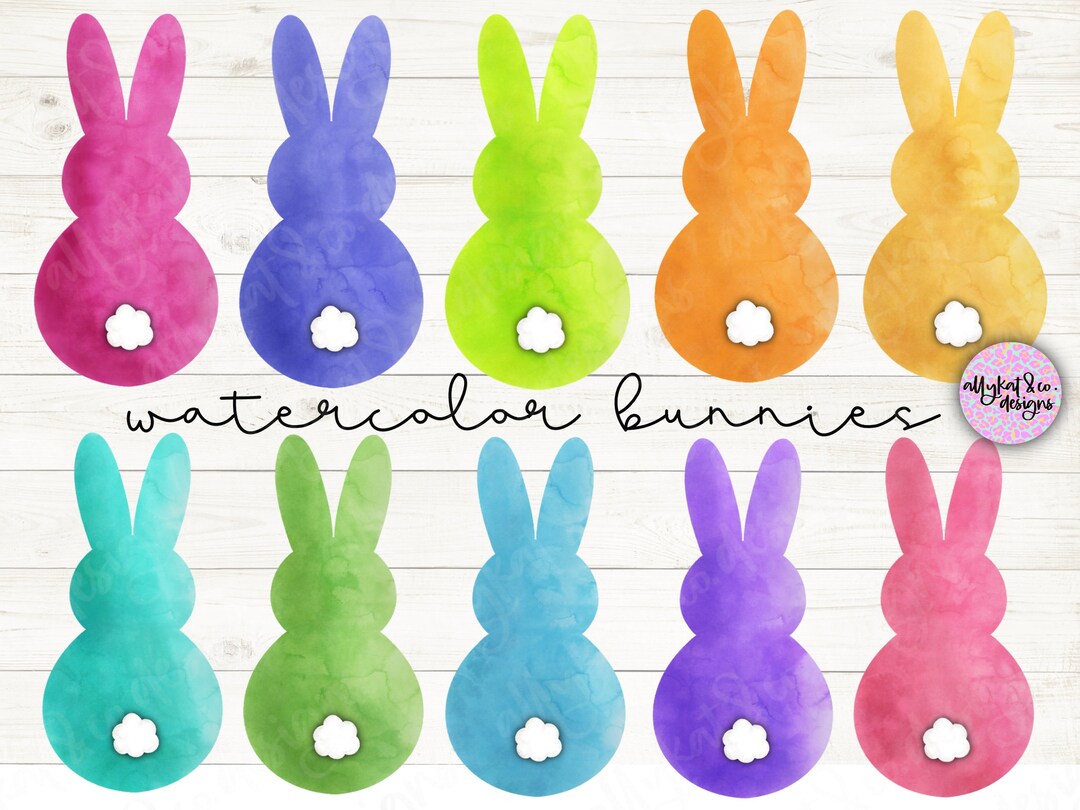 Watercolor Easter Clipart - Watercolor Bunny Clipart - Commercial ...