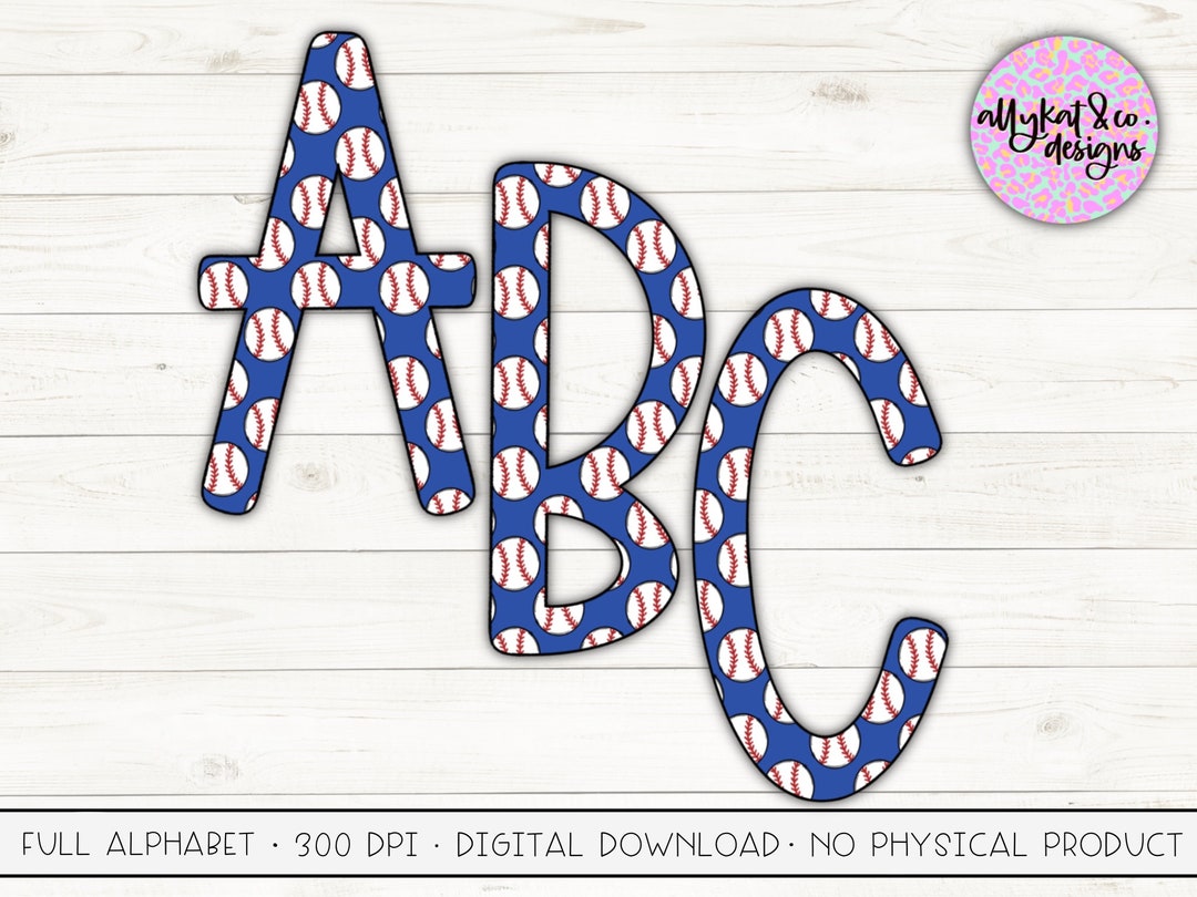 Baseball Sublimation Alphabet, Sublimation Letters, Upper Case Full ...