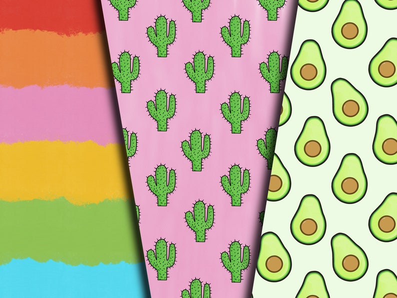 Fiesta Digital Papers Taco Tuesday Hand Drawn Pattern - Etsy