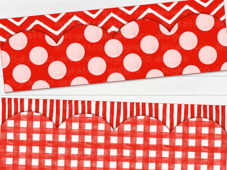 Red Bulletin Board Borders: Printable Classroom Decor (PDF) - Etsy