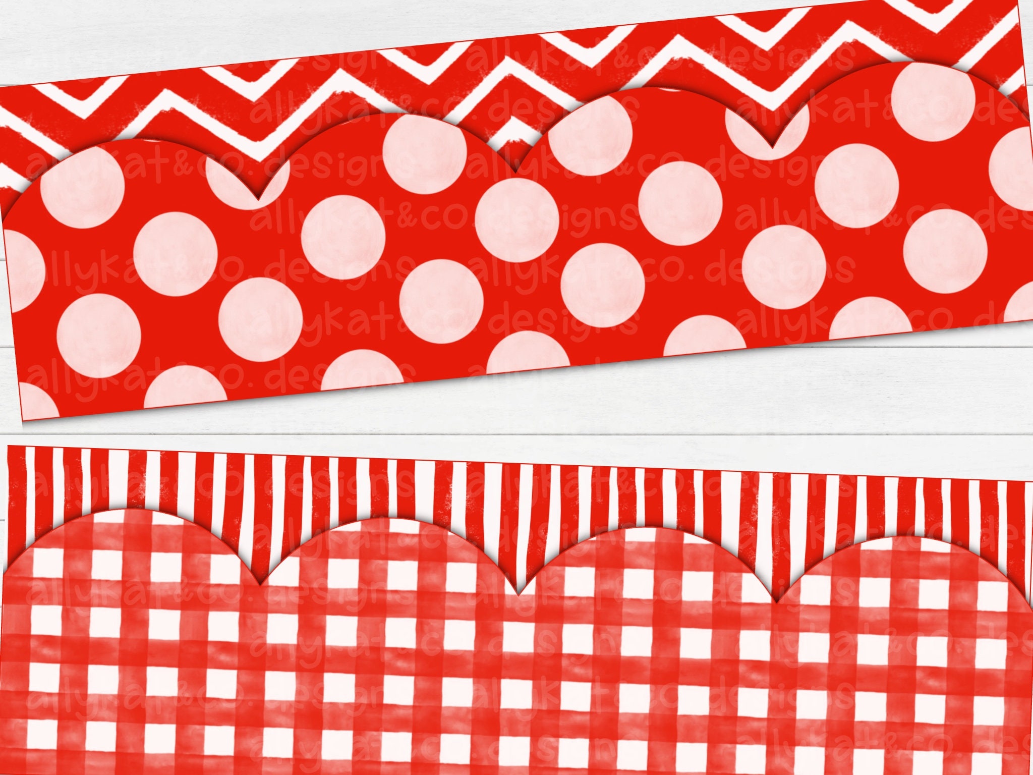 Red Bulletin Board Borders: Printable Classroom Decor (PDF) - Etsy