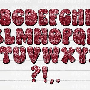Maroon Sequin Letters Alphabet PNG, Sublimation Letters, A-Z Upper Case ...