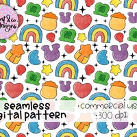 Lucky Charms Seamless File, St Patrick Day Seamless File, Digital Paper ...