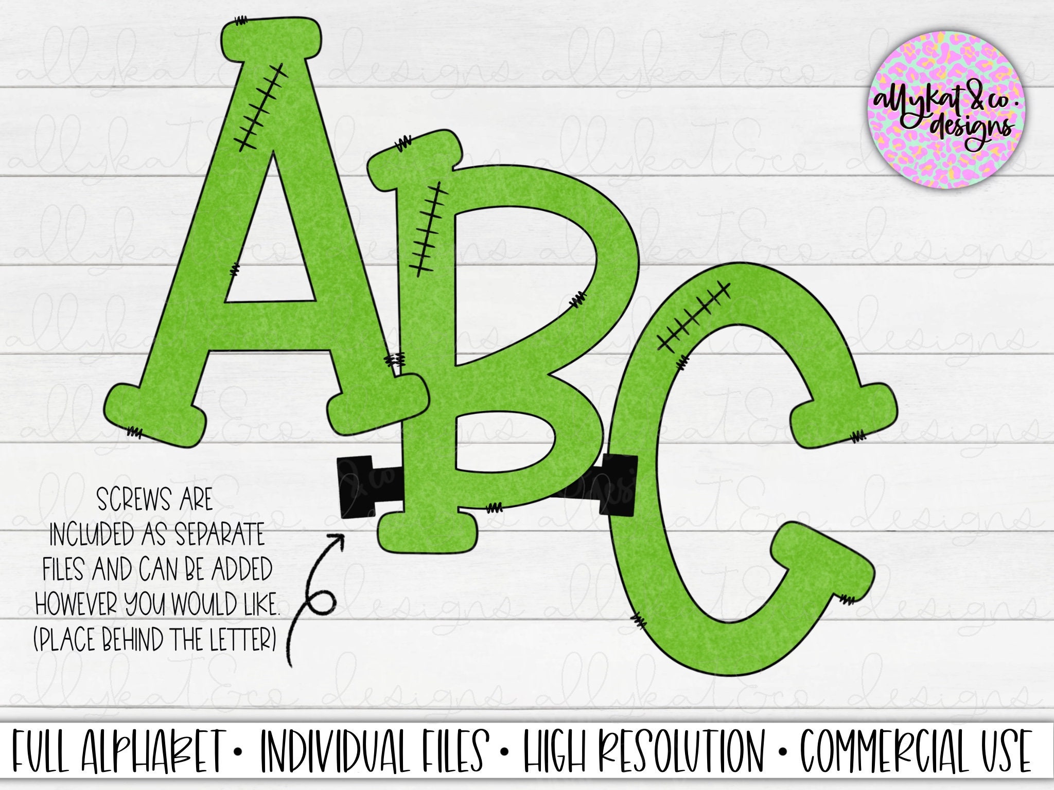 Frankenstein Sublimation Alphabet Sublimation Letters A-Z - Etsy