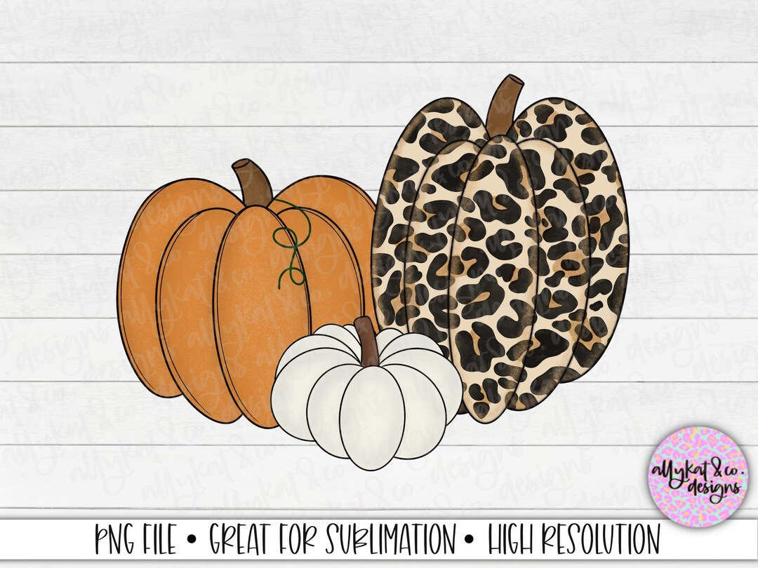 Leopard Pumpkin Sublimation PNG Design | Hand Drawn | Pumpkin PNG ...
