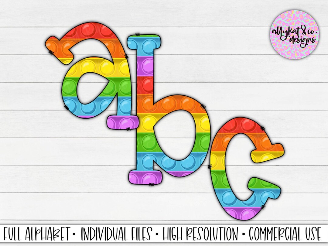 Pop It Fidget Toy Sublimation Alphabet, Sublimation Letters, A-Z Lower ...