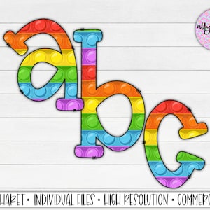 Pop It Fidget Toy Sublimation Alphabet, Sublimation Letters, A-Z Lower ...
