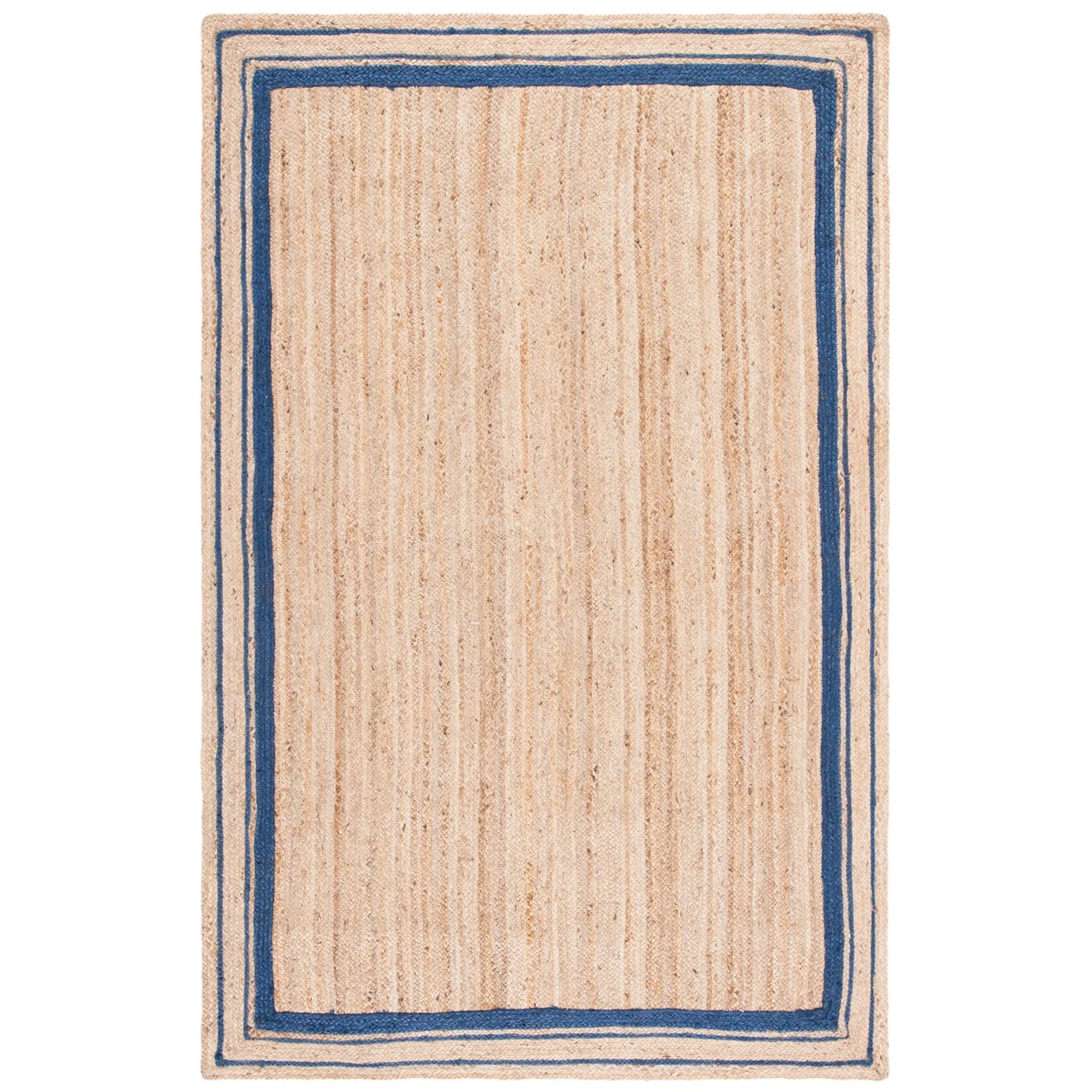 Blue Bordered Natural Jute Rug Jute Area Rug Boho Rug - Etsy