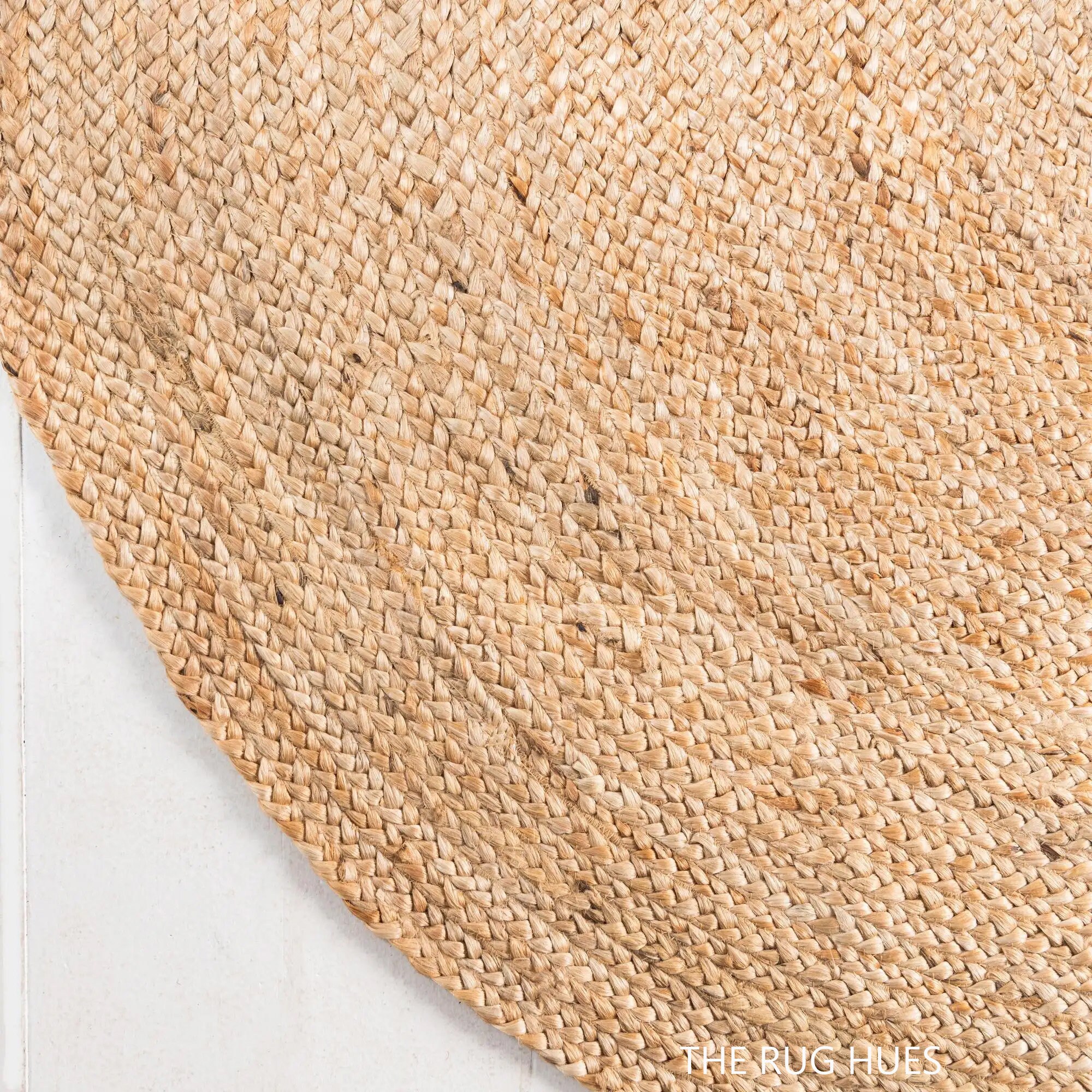 4x4 5x5 6x6 7x7 Jute Natural Round Rug With off White - Etsy
