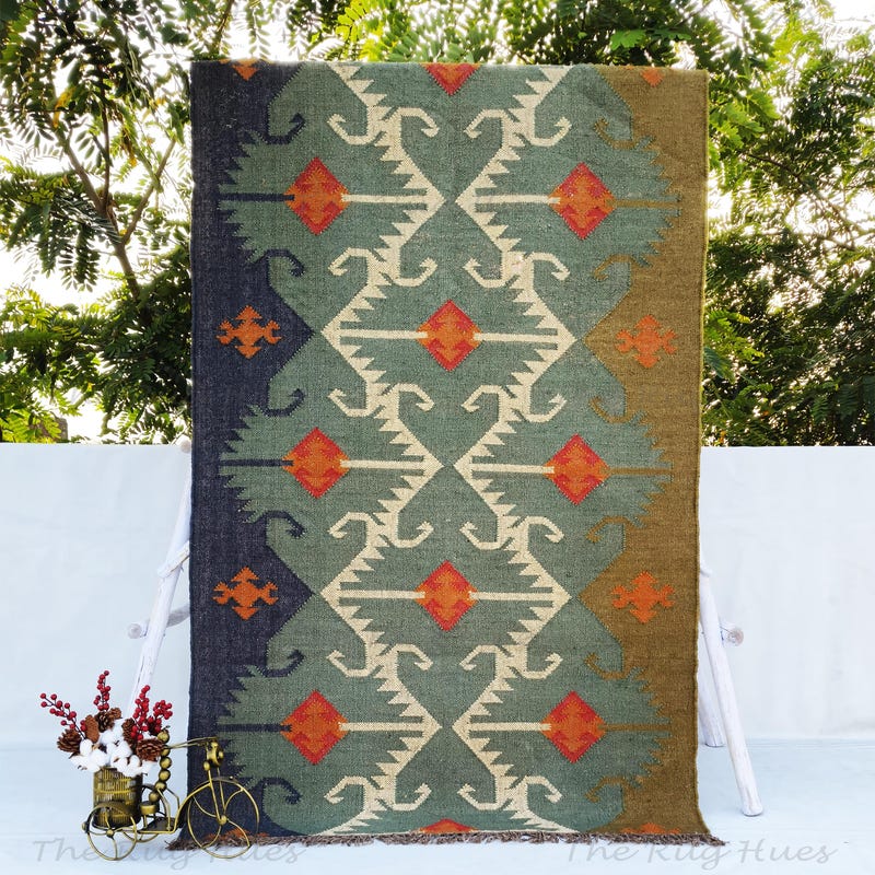 Large Dhurrie Rug - Etsy